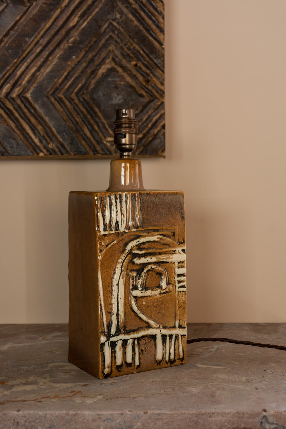 Abstract studio pottery lamp #8080 - Retrouvius