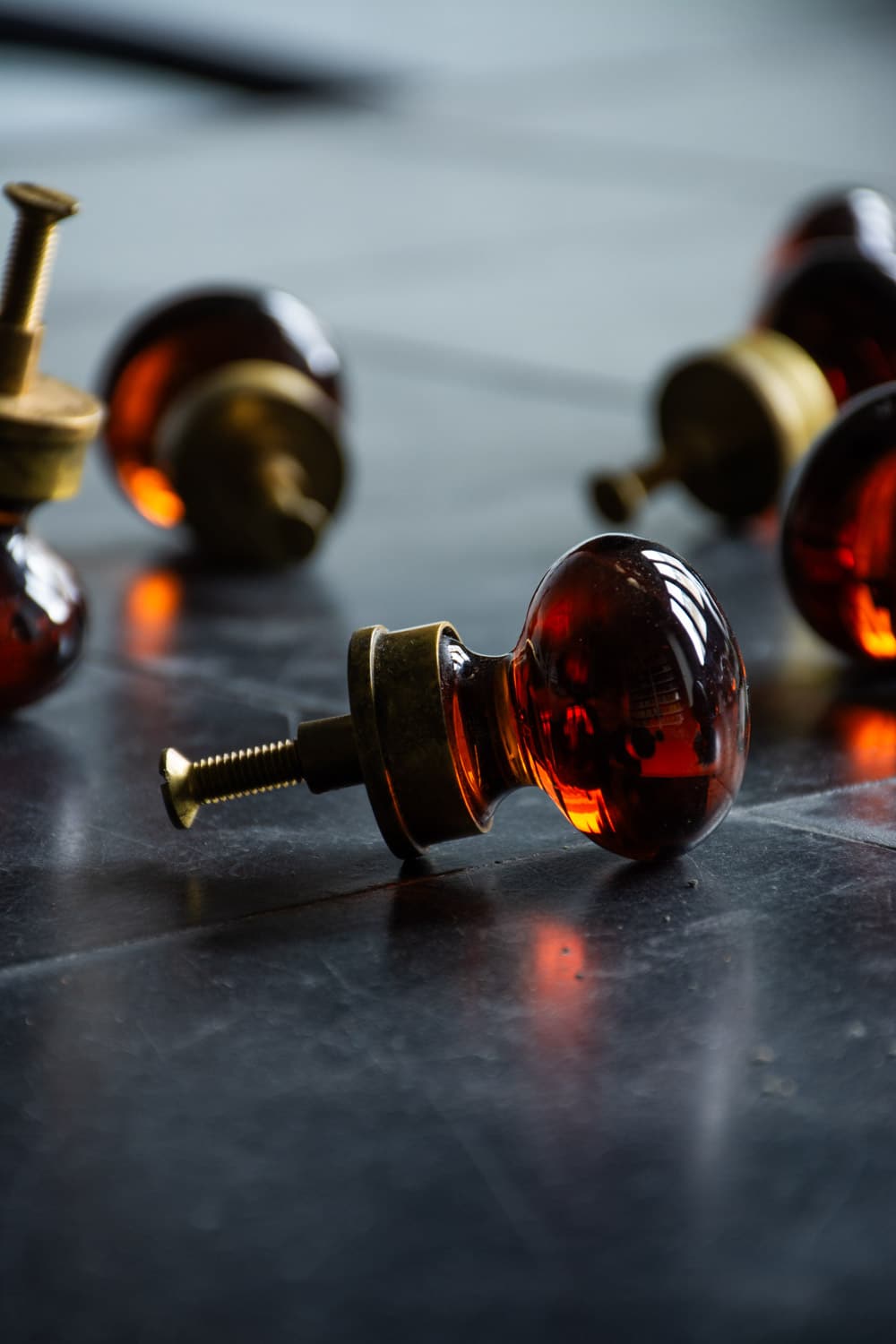 Amber Glass Cabinet Knobs #9349 - Retrouvius