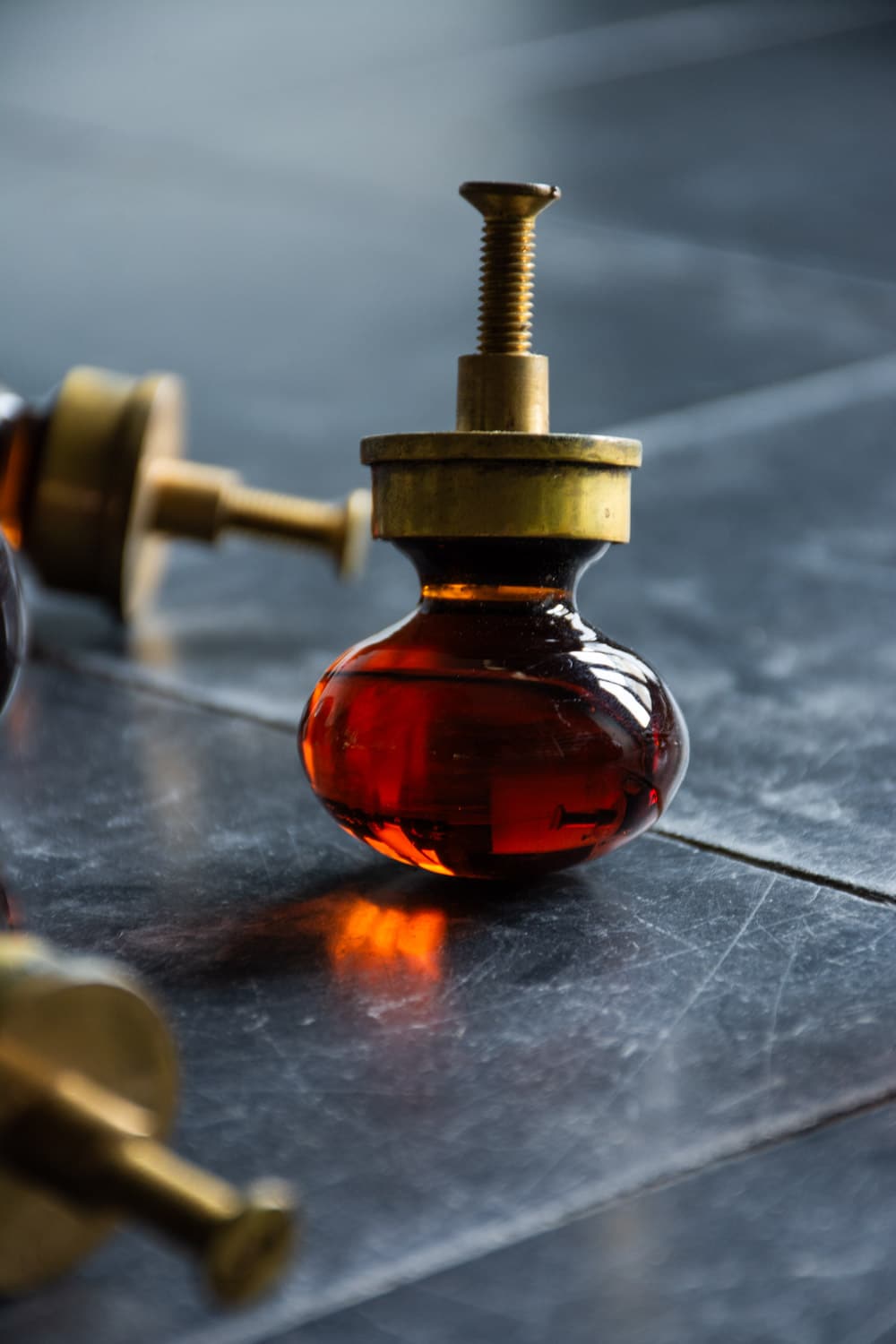 Amber Glass Cabinet Knobs #9349 - Retrouvius