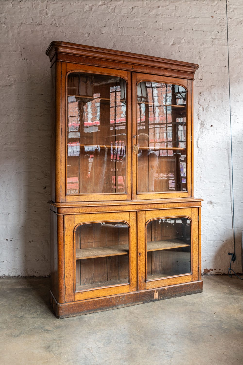 Antique Glazed Bookcase #9108 - Retrouvius