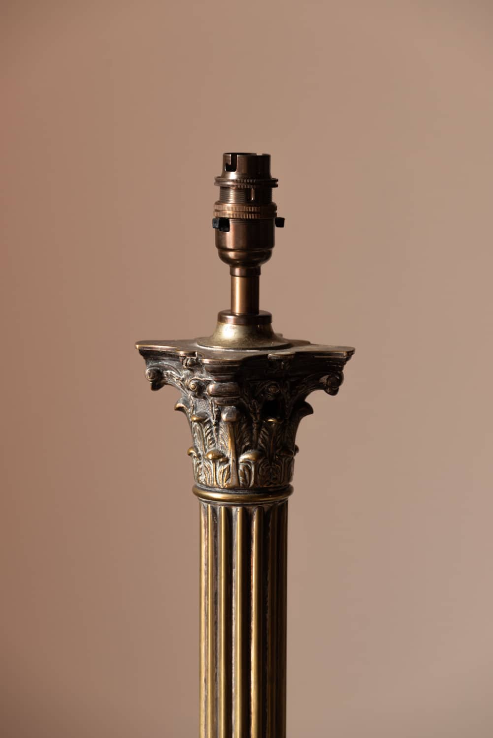 Brass Corinthian Column Table Lamp #1332 - Retrouvius