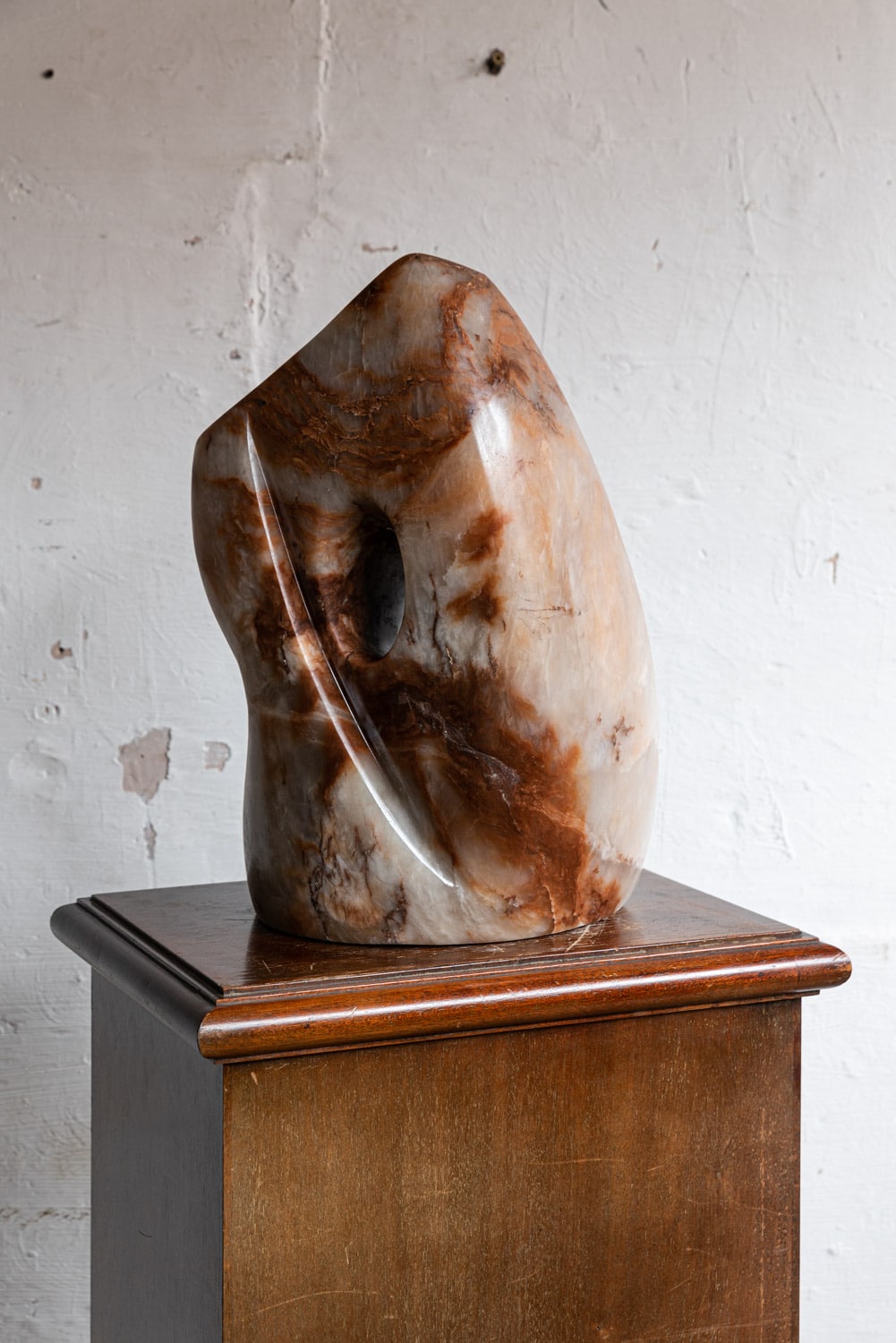 c1950s Derbyshire Alabaster Abstract Sculpture #8749 - Retrouvius