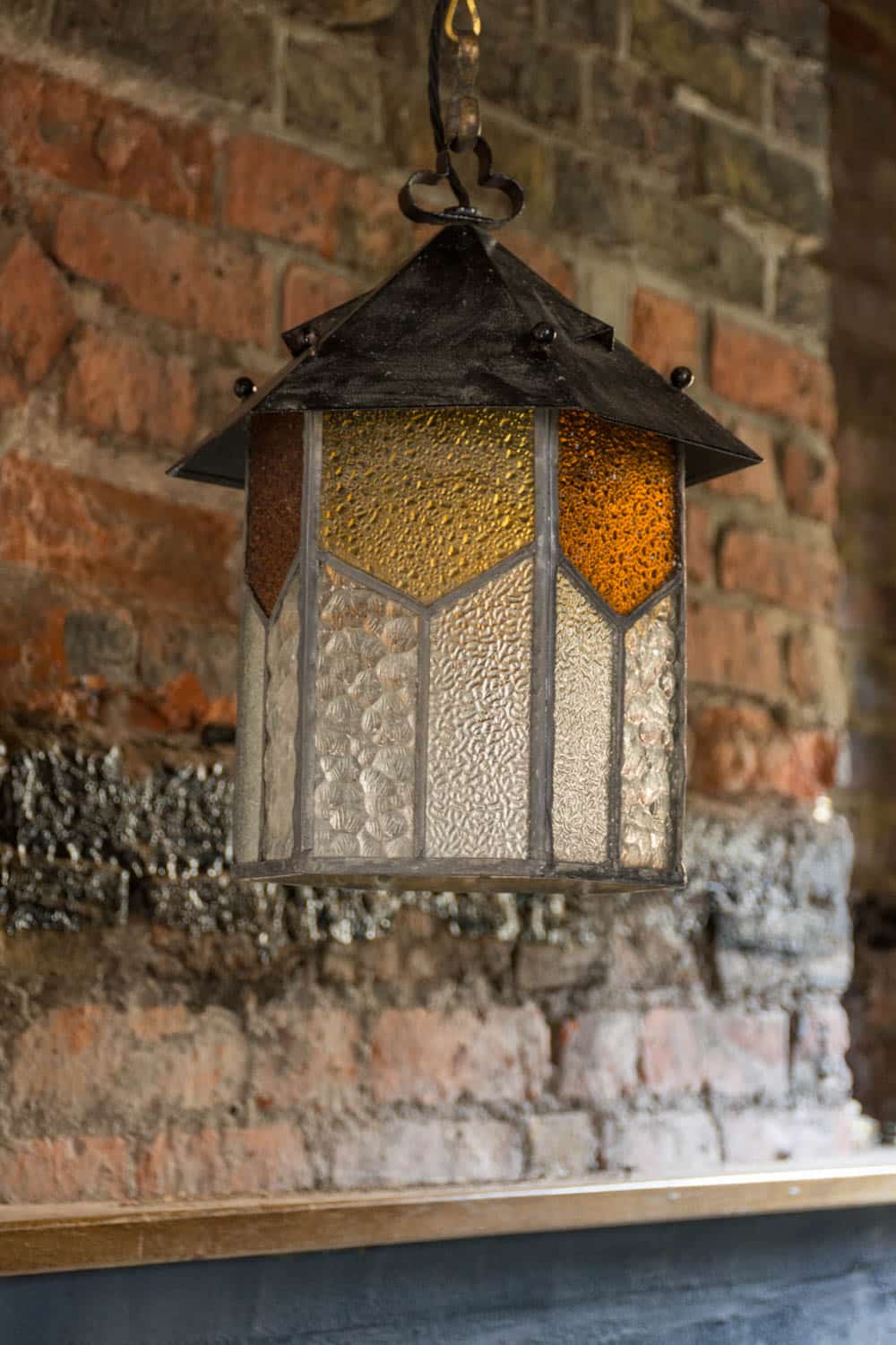 Coloured Glass Lantern #9507 - Retrouvius