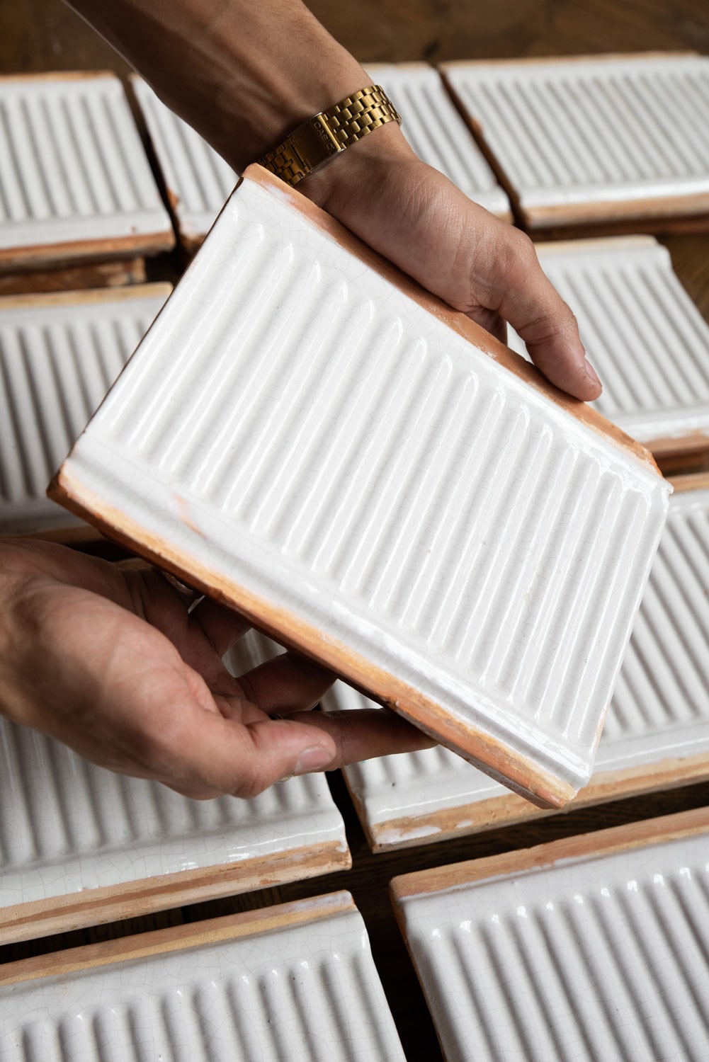 Fluted Terracotta Tiles / Metre #6671 - Retrouvius