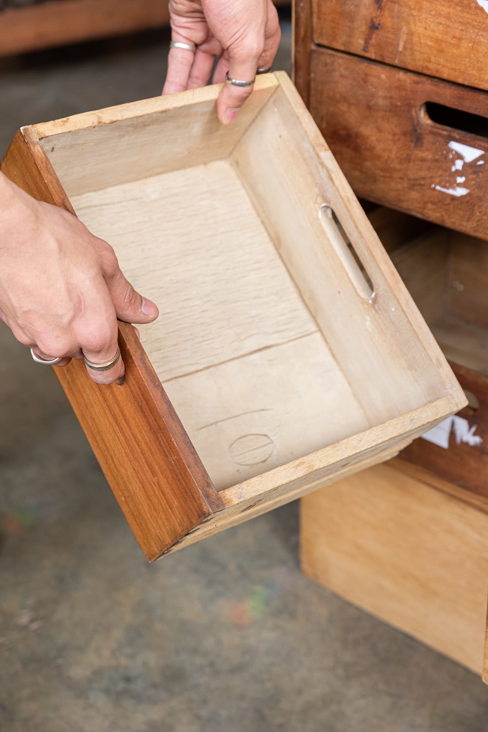 Double-Sided Shop Drawers - Retrouvius
