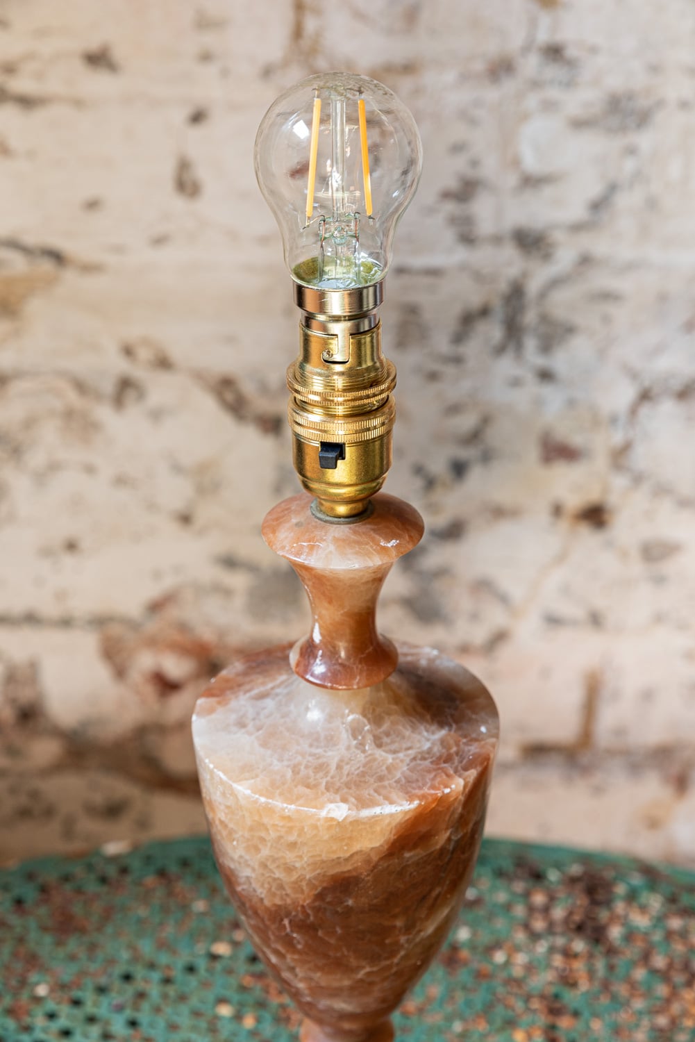 English Alabaster lamp #8177 - Retrouvius