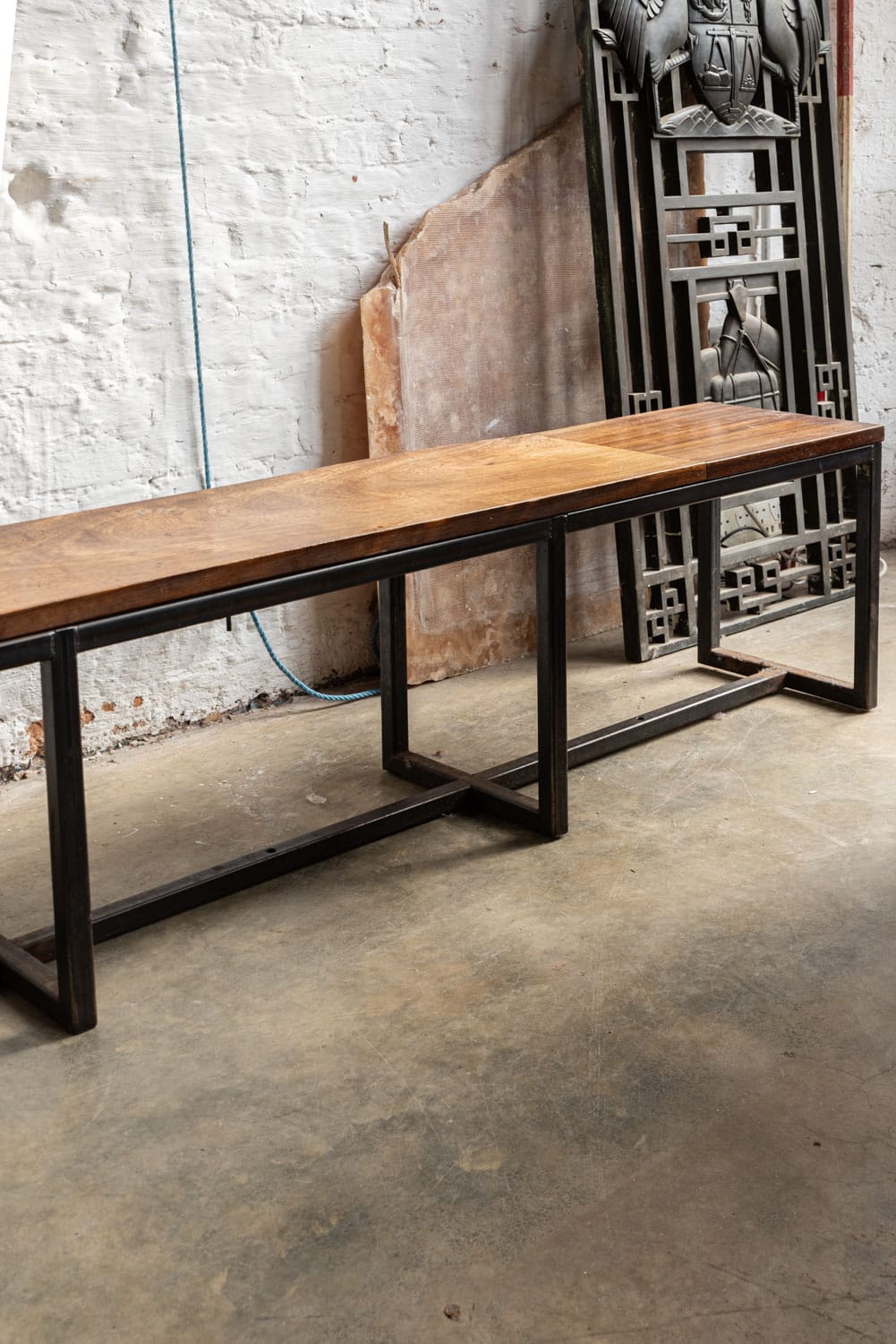 Extra Long Iroko Bench #8556 - Retrouvius