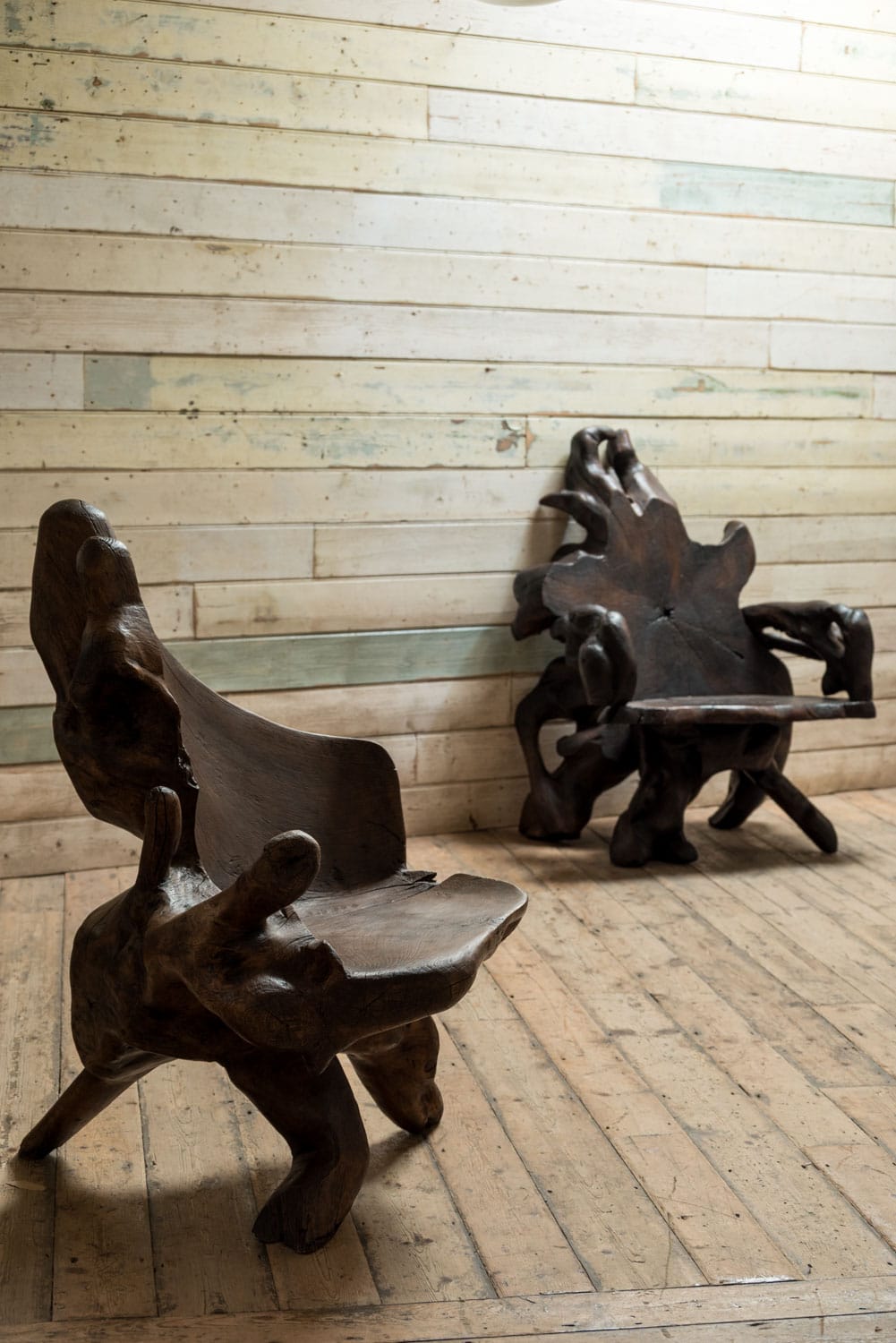 Freeform Wooden Chairs #1071 - Retrouvius
