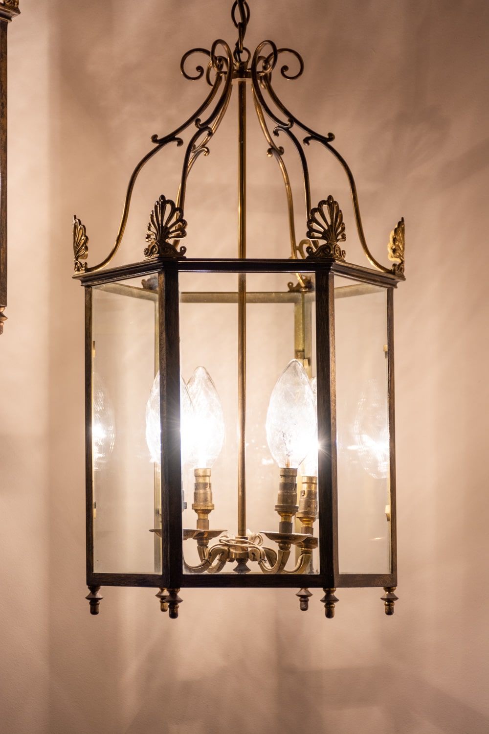 Gilded Brass Hall Lanterns #6918 - Retrouvius