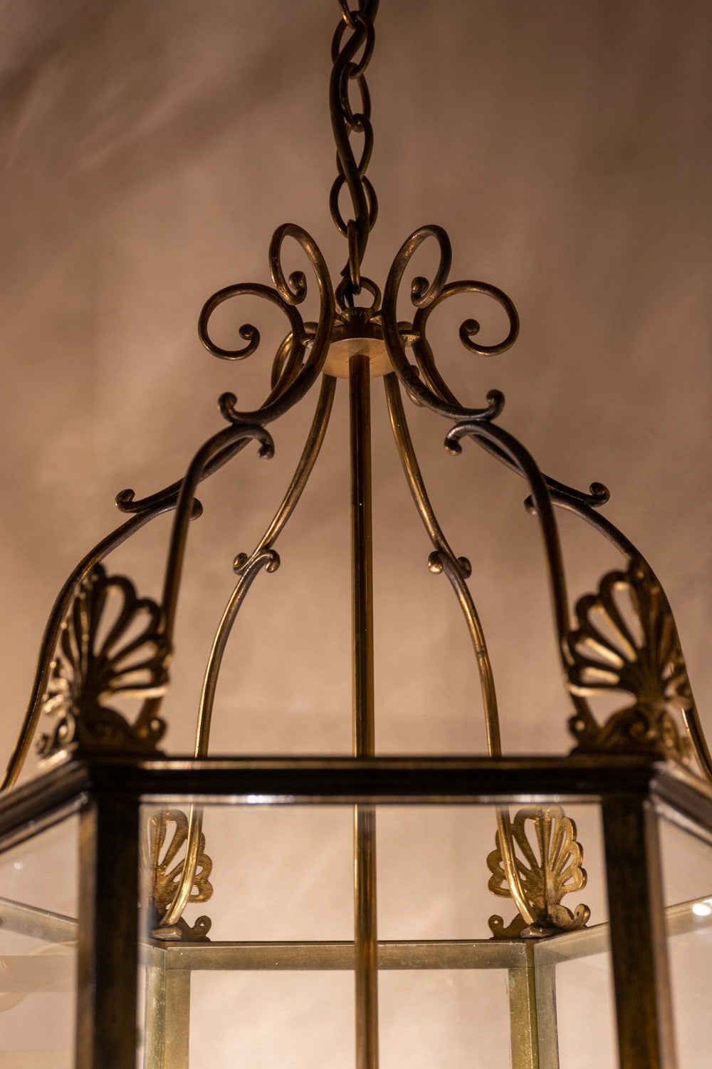 Gilded Brass Hall Lanterns #6918 - Retrouvius