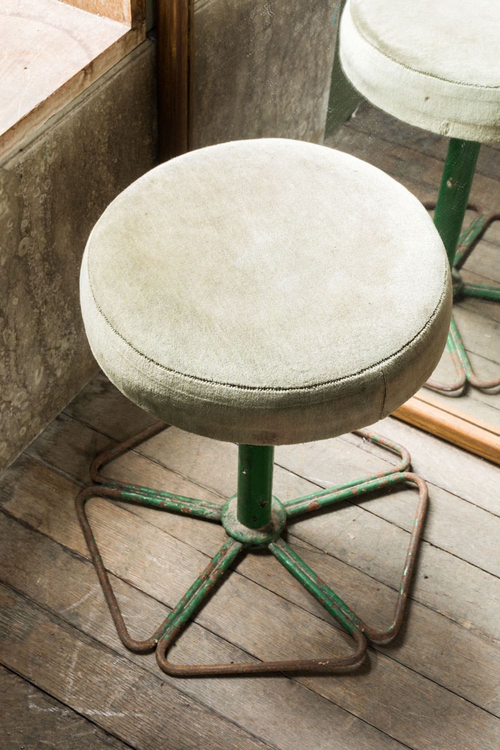 Green Tubular Stool #5721 - Retrouvius