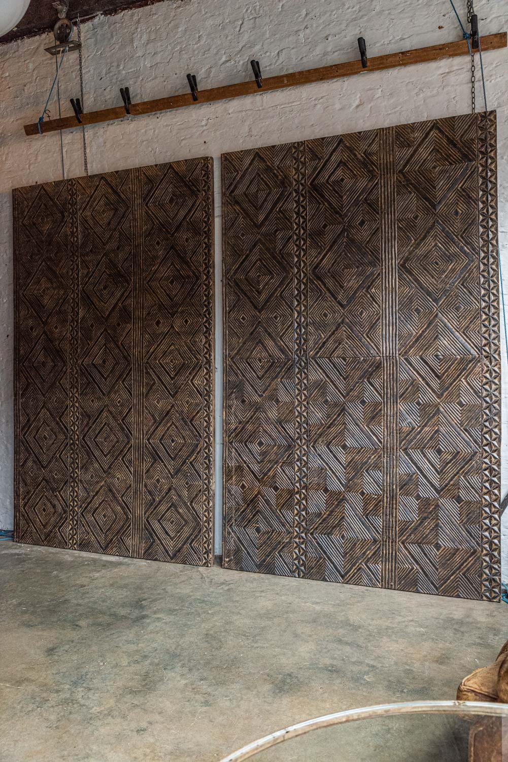 Hand-Carved Geometric Panels (Wide) #6782 - Retrouvius