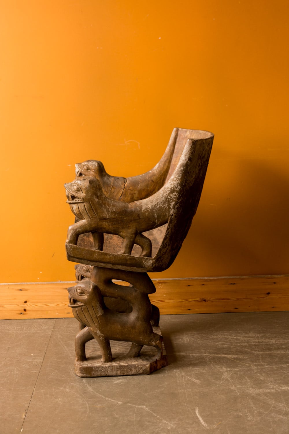 Hand-carved West African Tribal Throne #9594 - Retrouvius