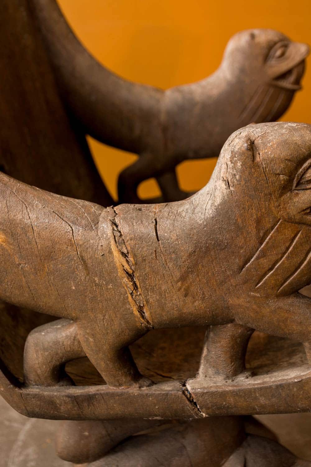 Hand-carved West African Tribal Throne #9594 - Retrouvius