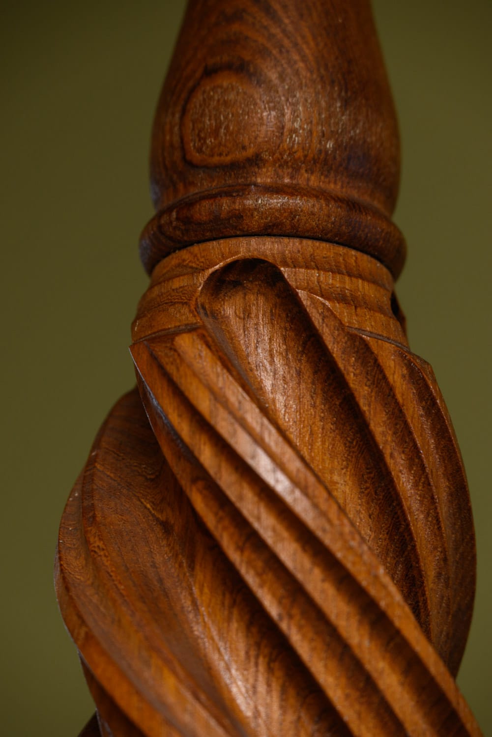 Handcrafted Wooden Twist Lamp #1088 - Retrouvius