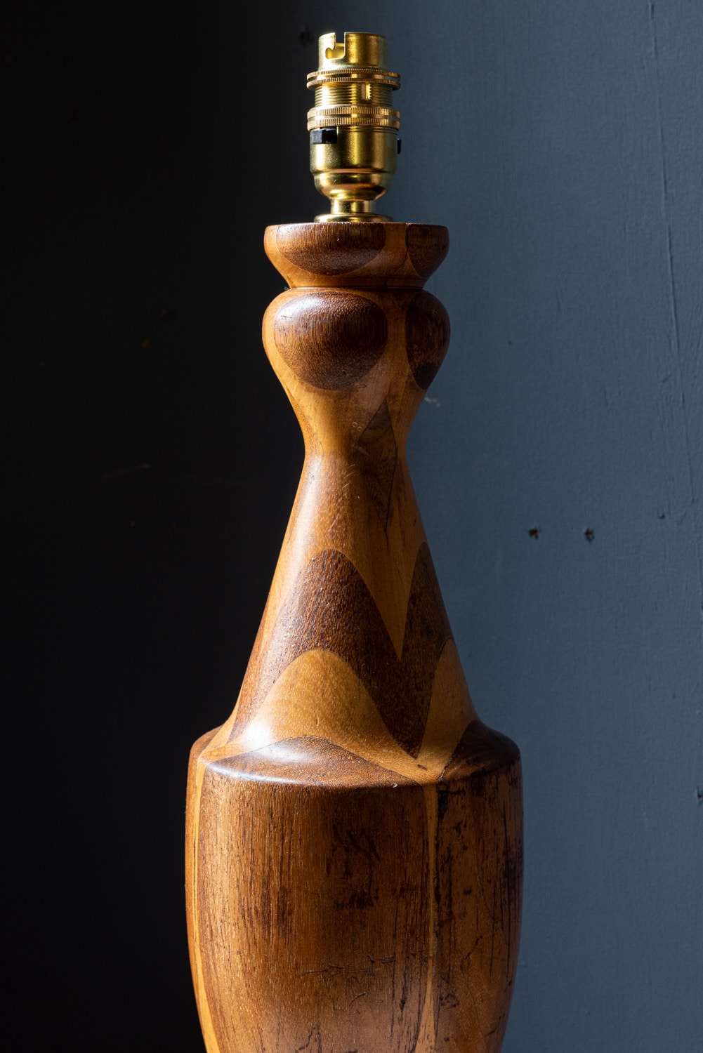 Hardwood Marquetry Lamp #8090 - Retrouvius