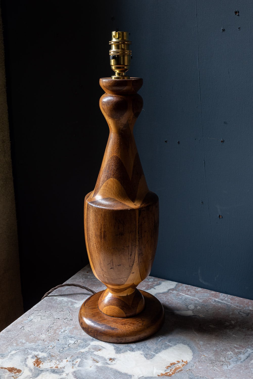 Hardwood Marquetry Lamp #8090 - Retrouvius