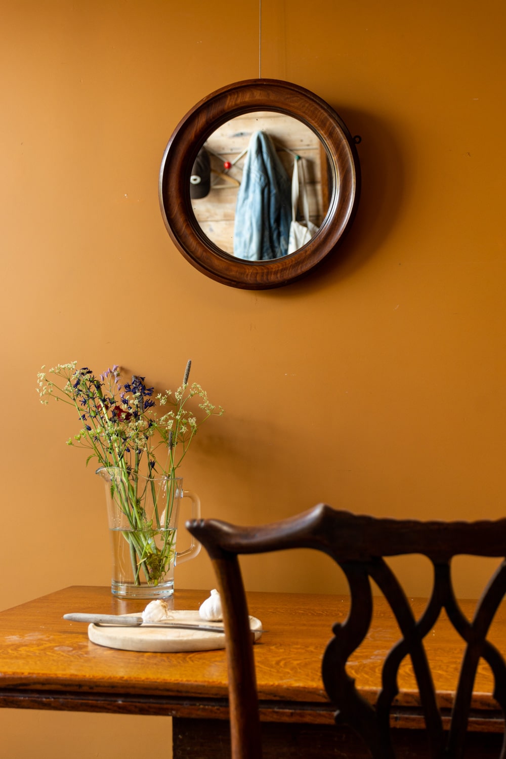Hardwood porthole mirror #8081 - Retrouvius