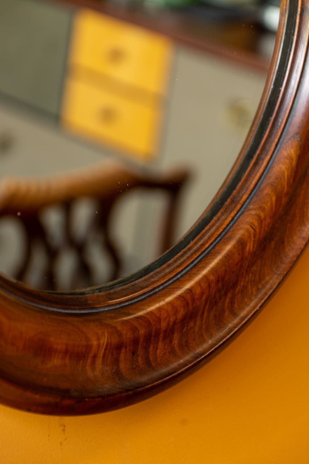 Hardwood porthole mirror #8081 - Retrouvius