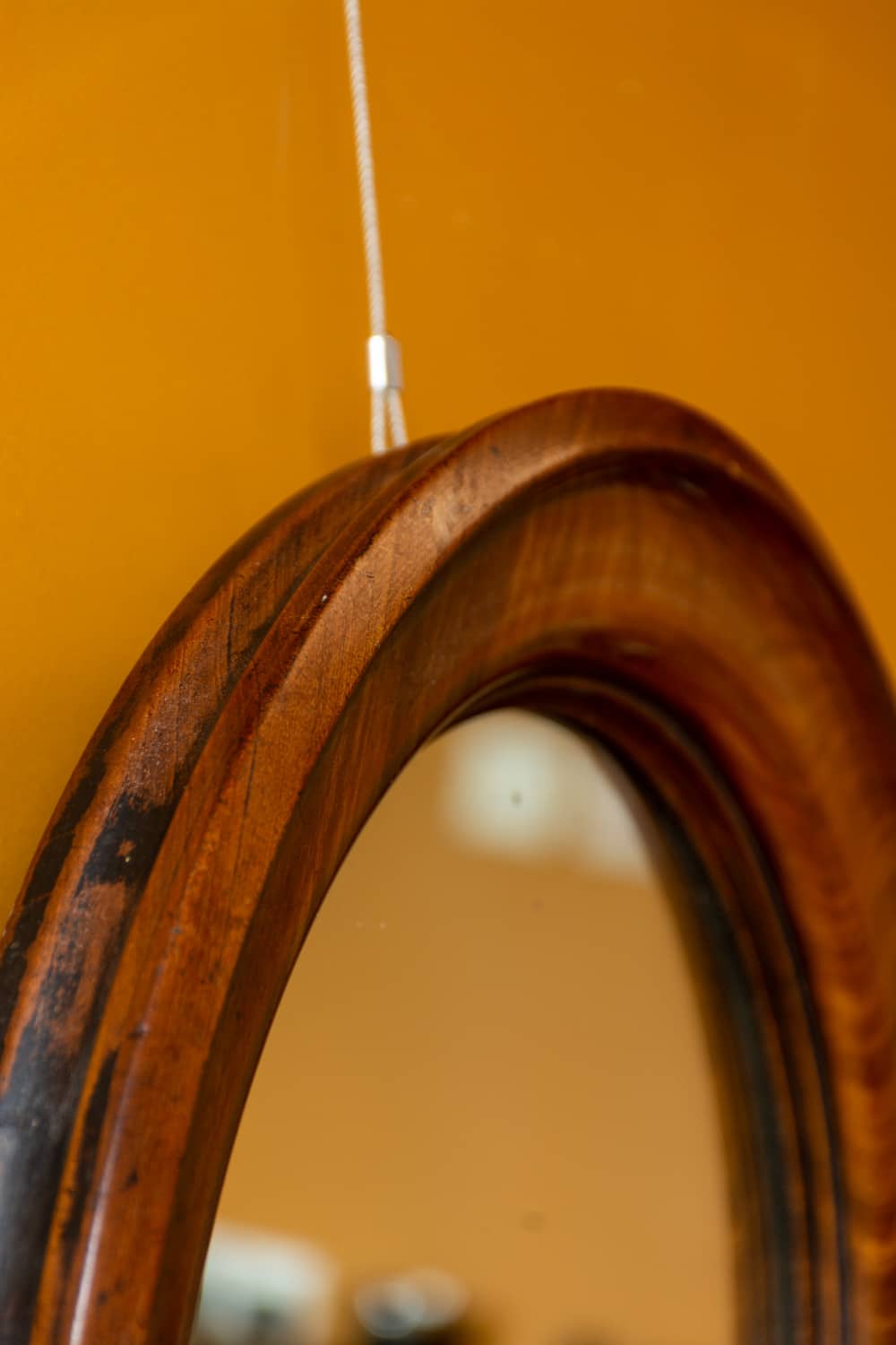 Hardwood porthole mirror #8081 - Retrouvius