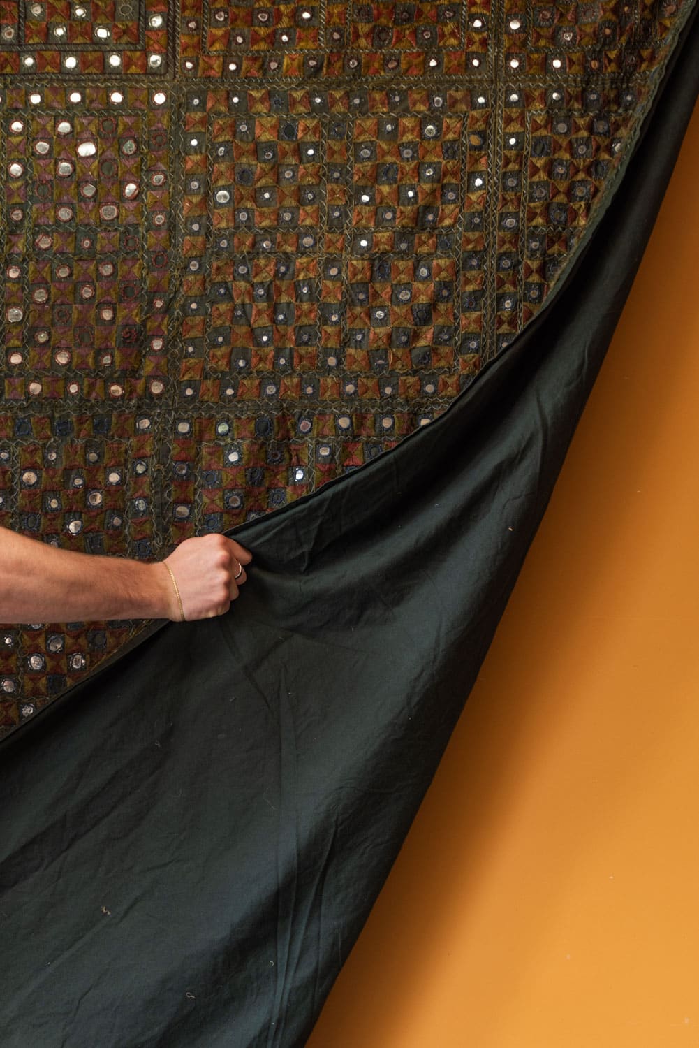 Indian Mirror Textile #9127 - Retrouvius