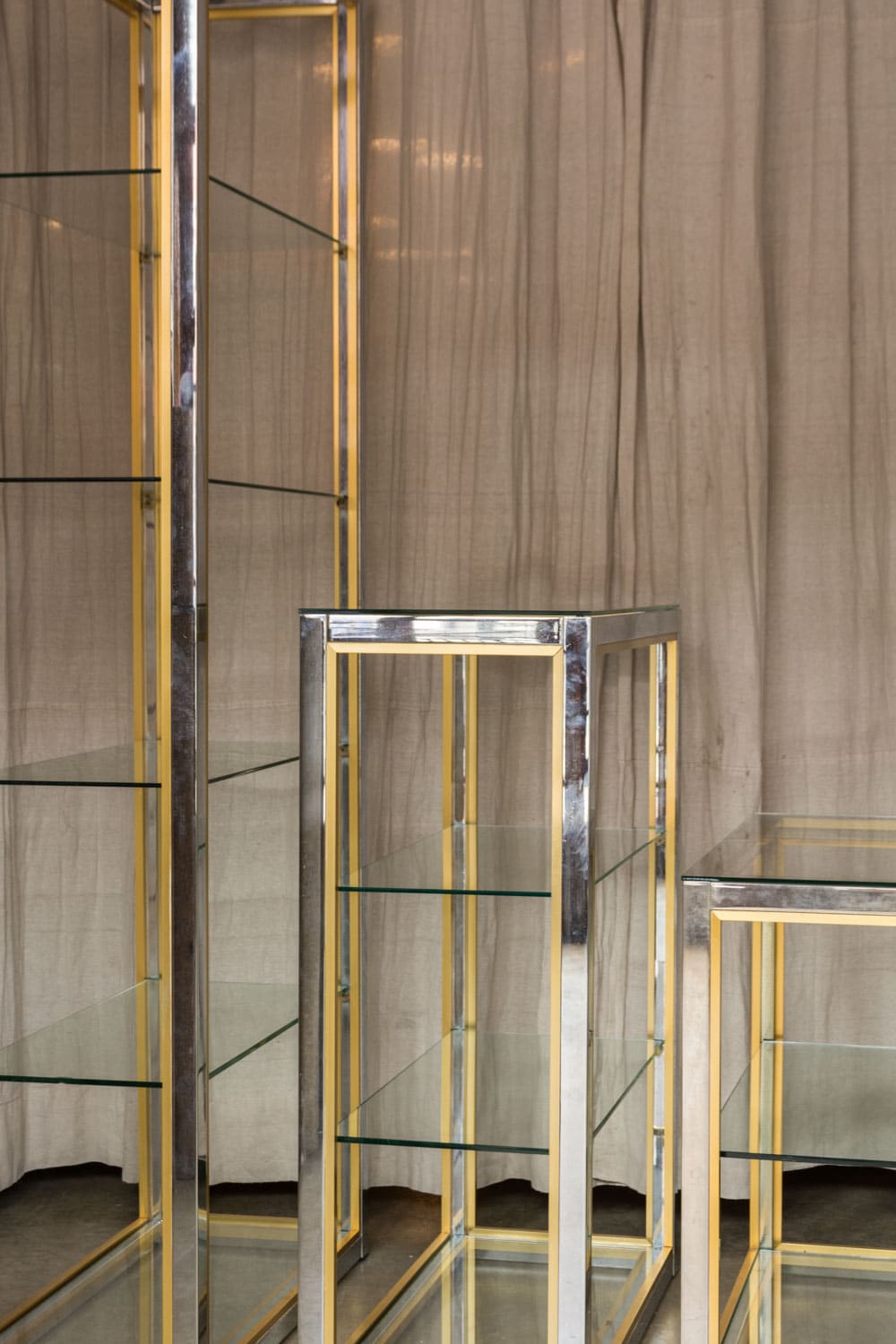 Italian Modern Chrome Shelving Units #9733 - Retrouvius