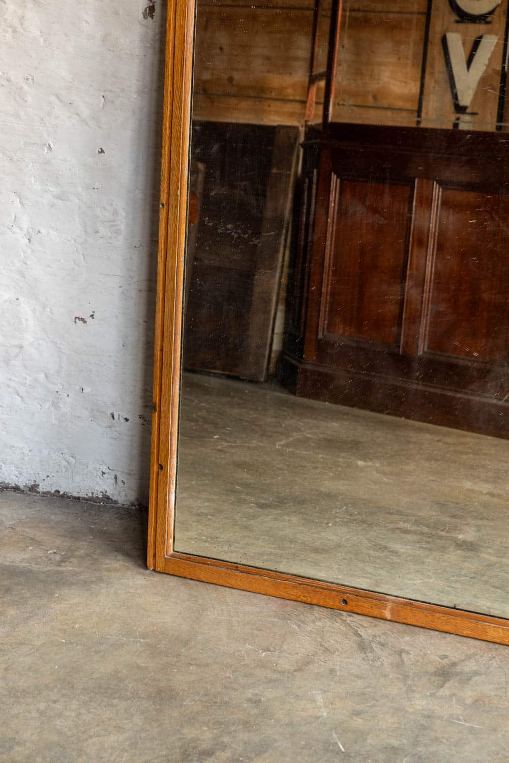 Large Oak Mirror #9526 - Retrouvius