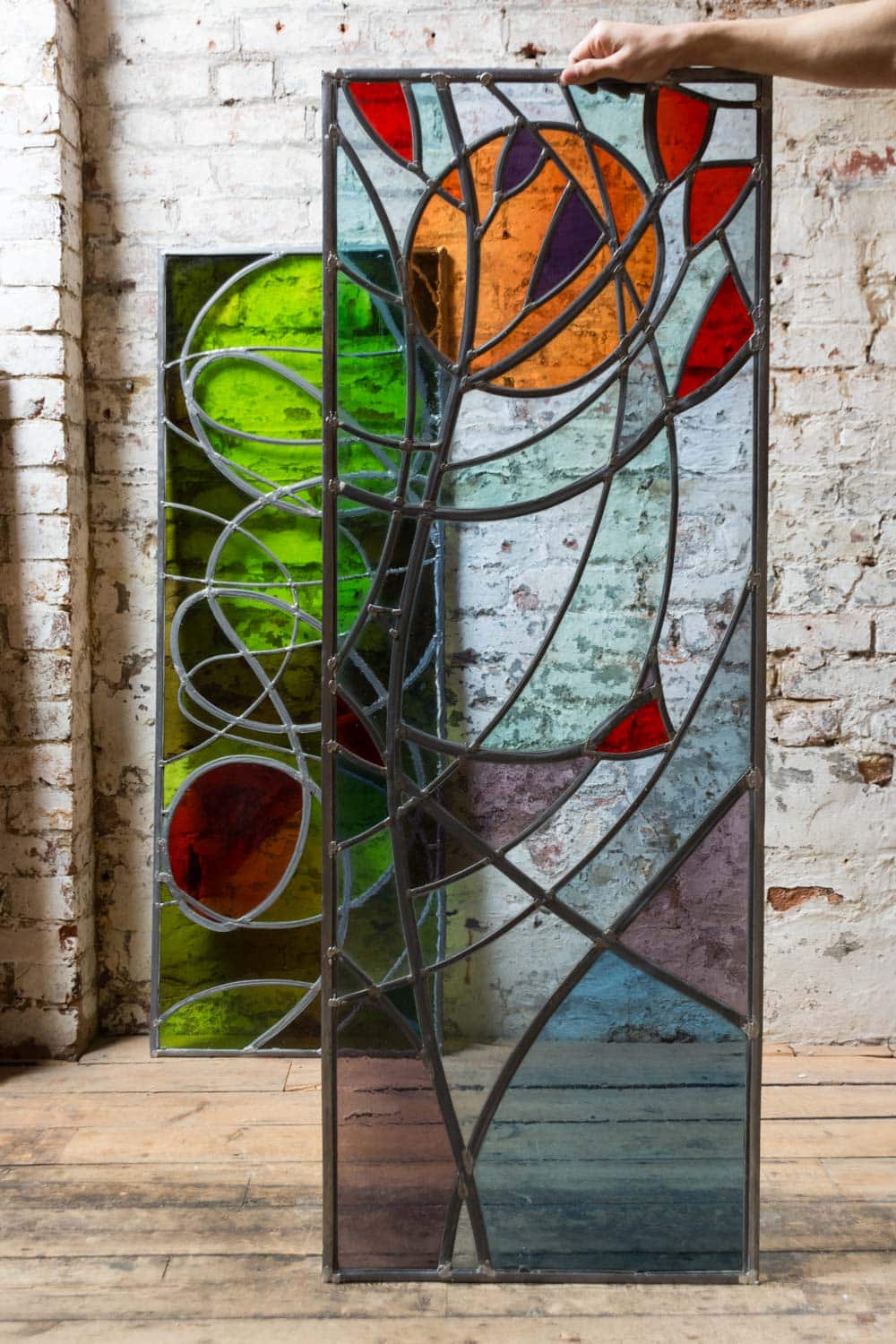 Large Stained Glass Panels #9651 - Retrouvius