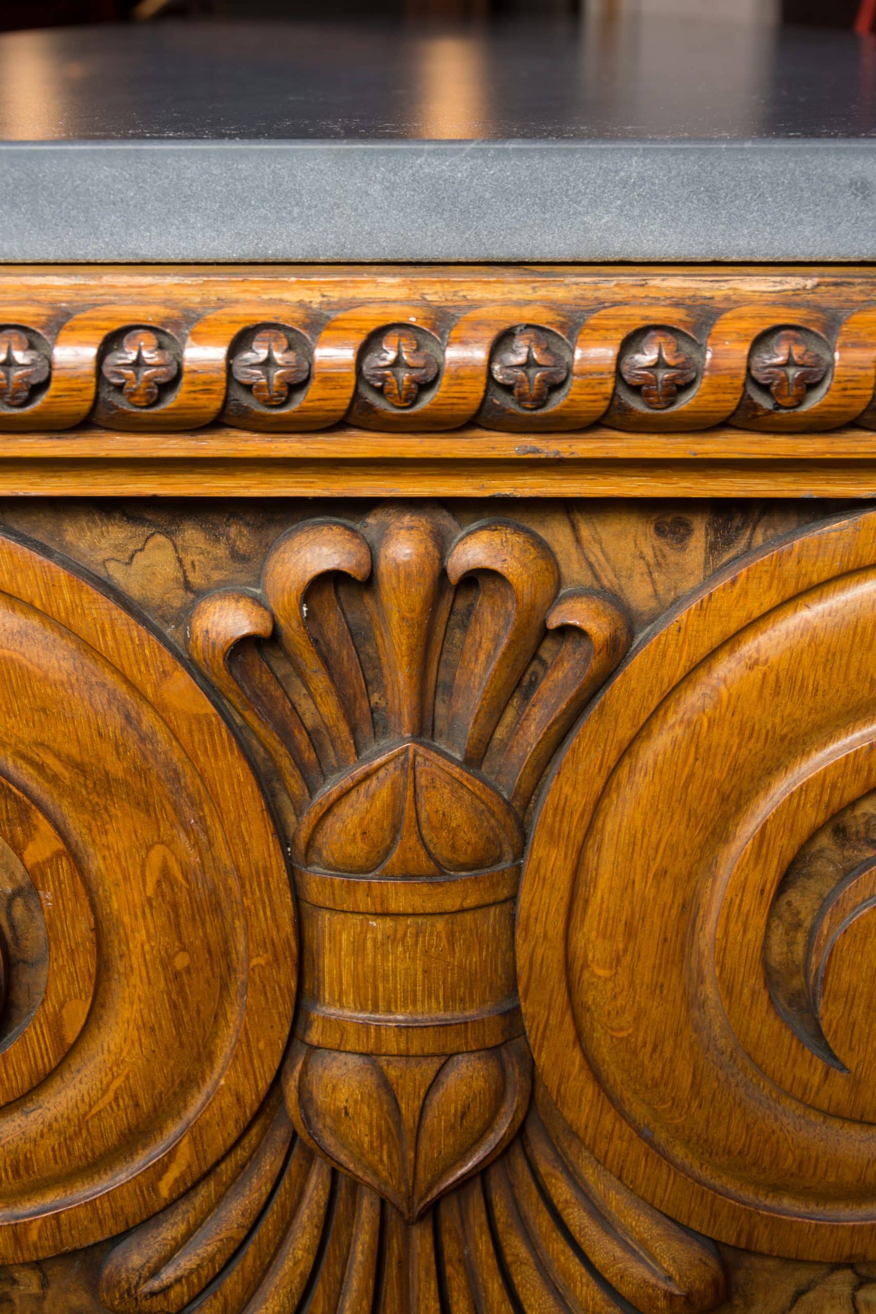 Ornate Lyre-Based Table #1864 - Retrouvius