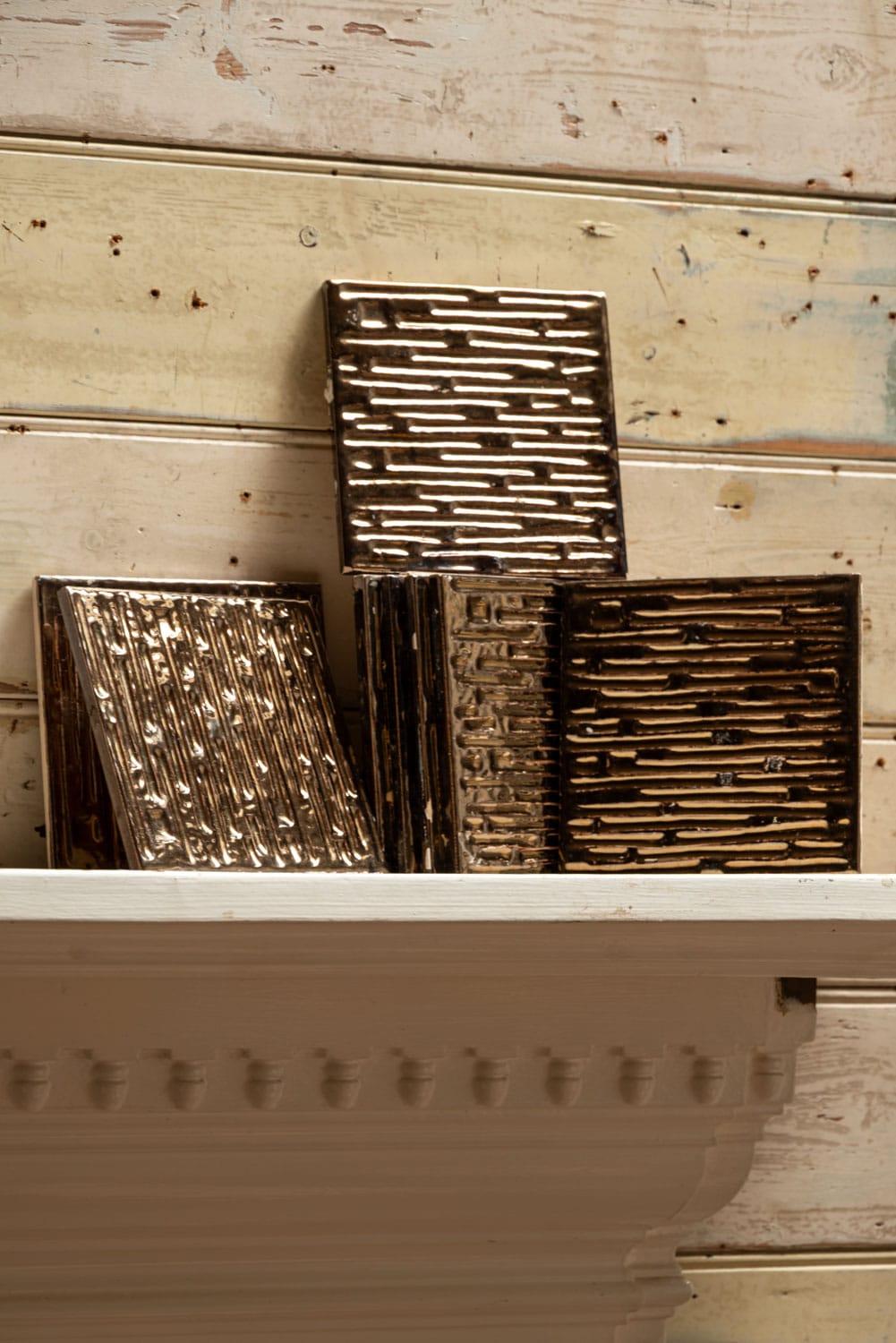 Metalic Textured Tiles #1175 - Retrouvius