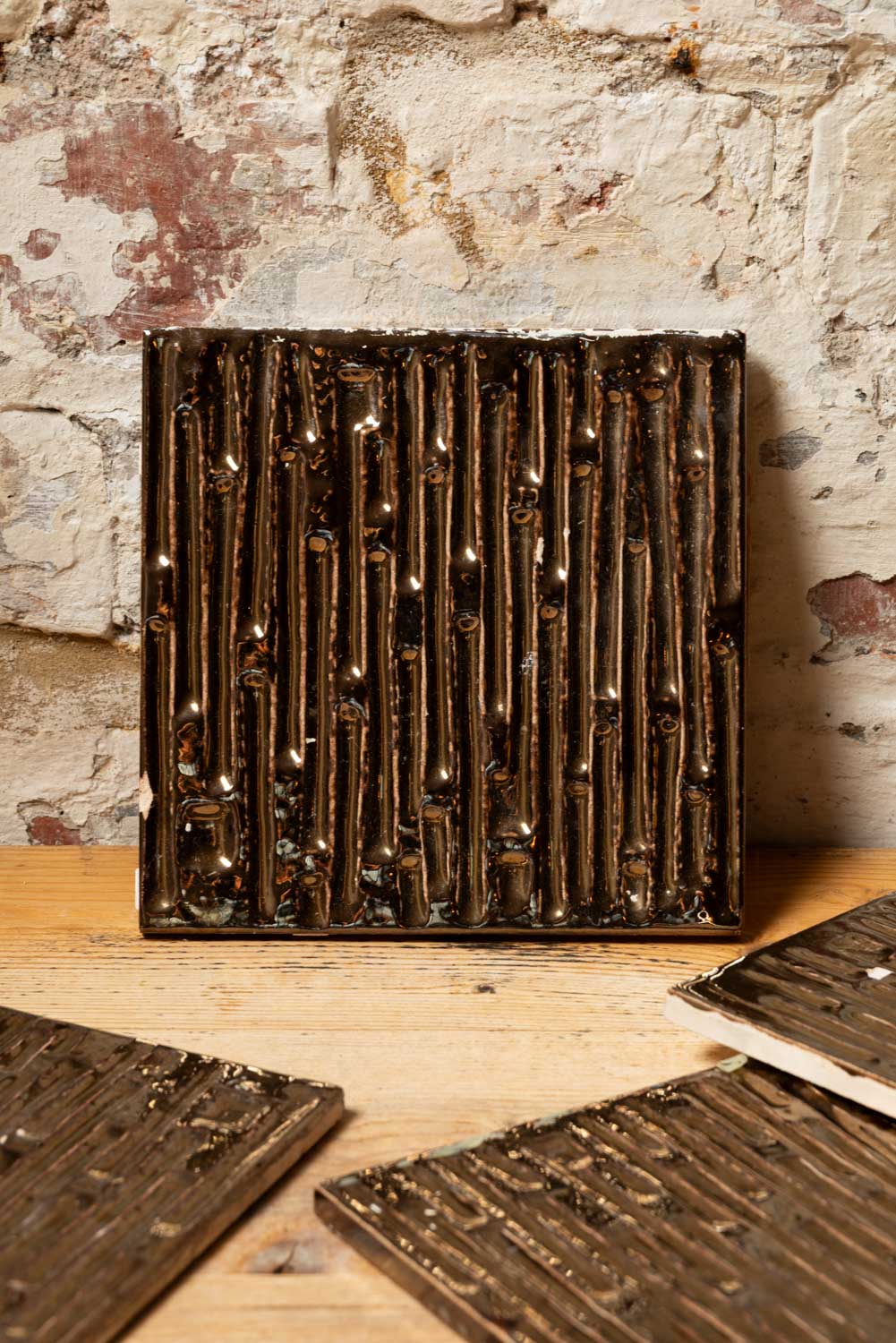 Metalic Textured Tiles #1175 - Retrouvius