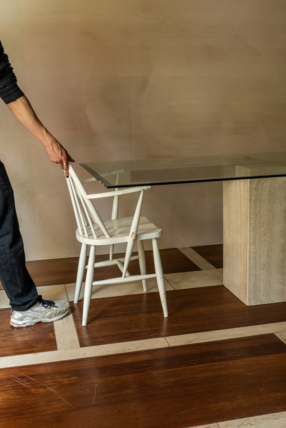 Monumental Travertine table #8020 - Retrouvius