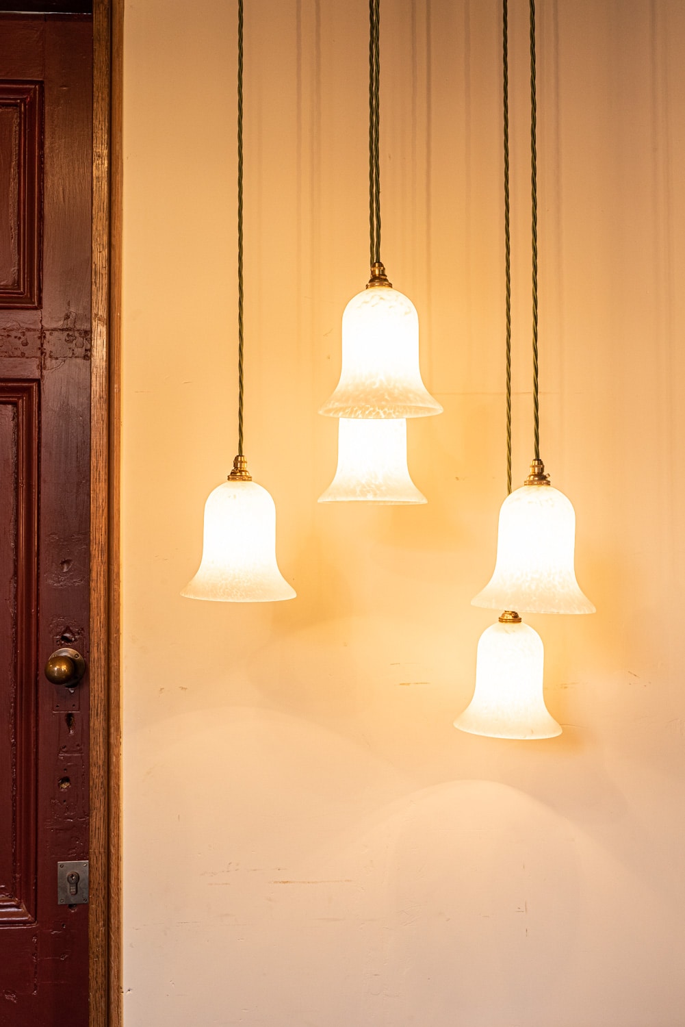 Mottled Opal Glass Pendant Lights #8444 - Retrouvius