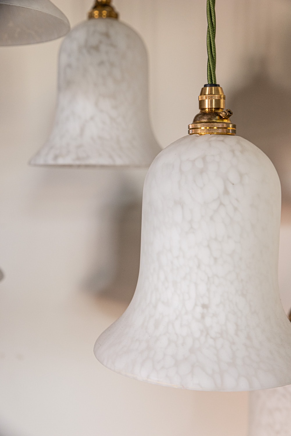 Mottled Opal Glass Pendant Lights #8444 - Retrouvius