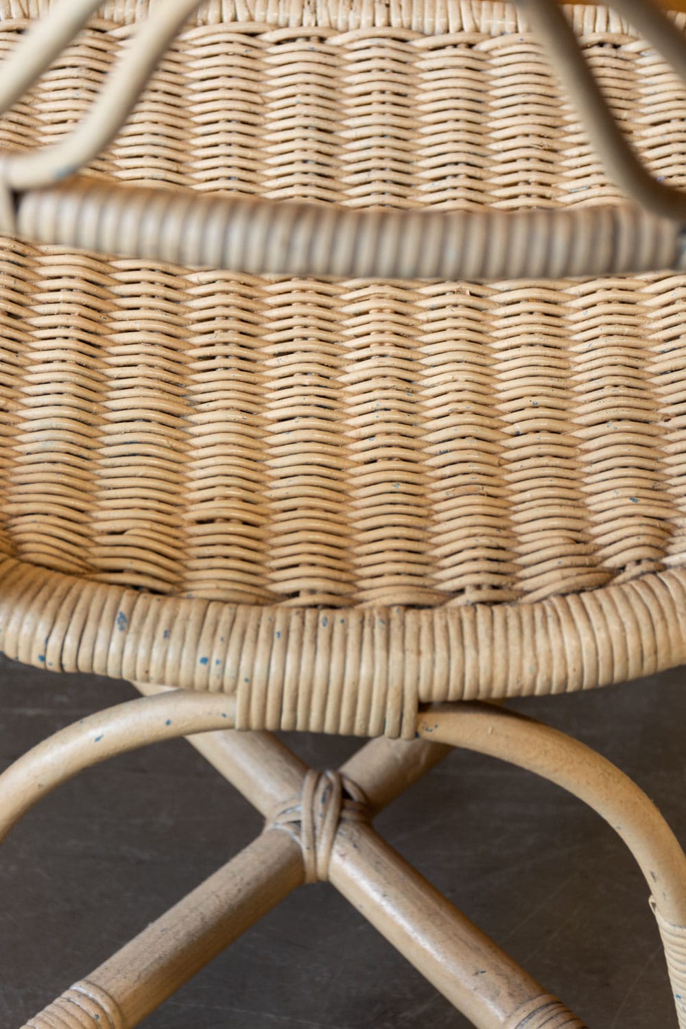 Painted Rattan Chair #6992 - Retrouvius