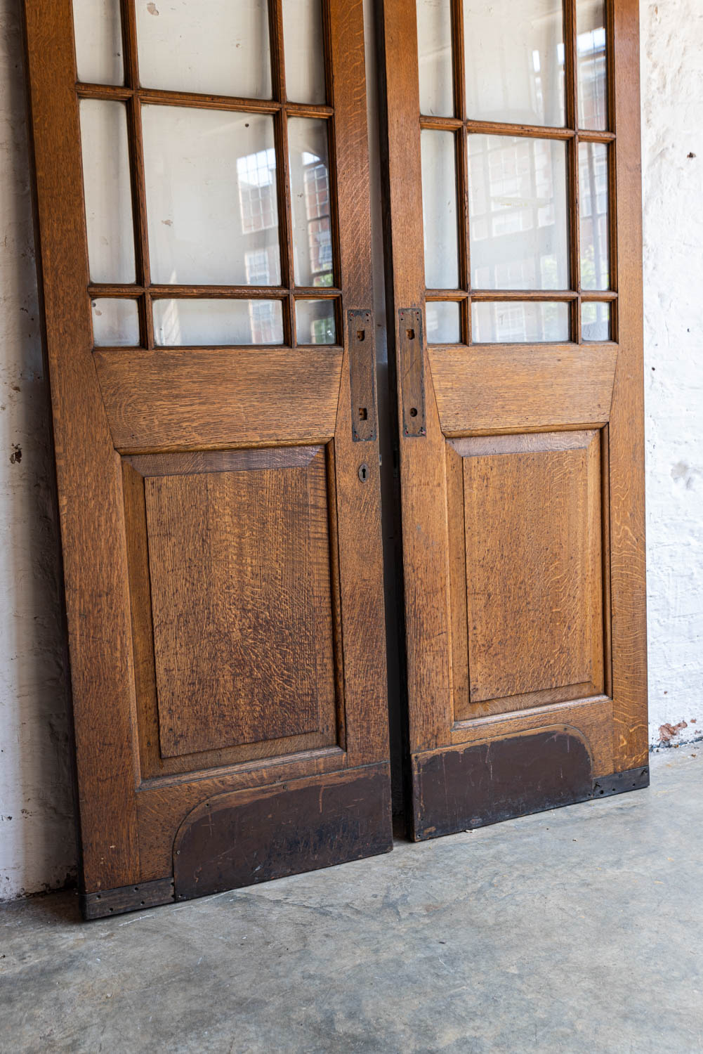 Pair of Reclaimed Oak Bank Doors #9010 - Retrouvius