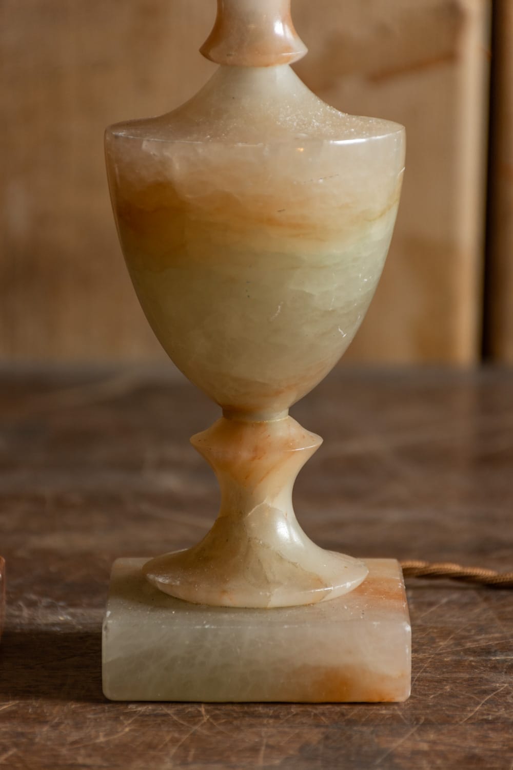 Pair Of English Alabaster Lamps #6479 - Retrouvius