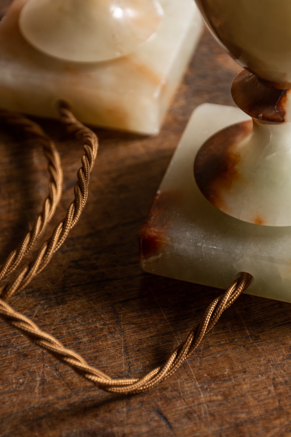 Pair Of English Alabaster Lamps #6479 - Retrouvius