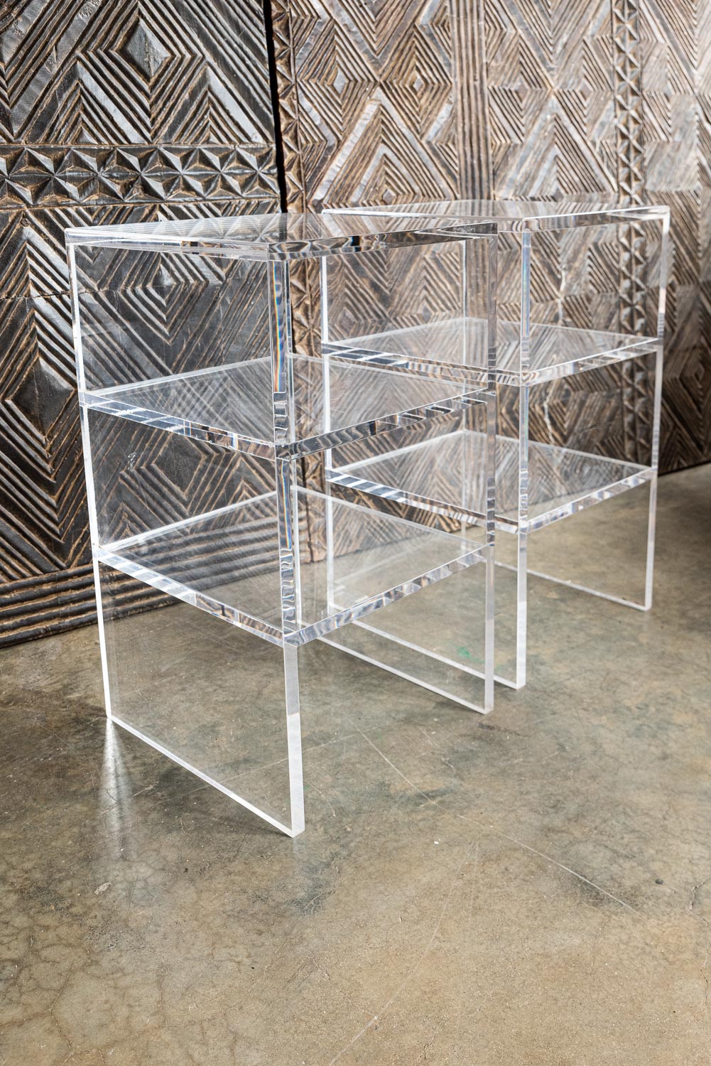 Pair of Small Lucite Bookcases #8415 - Retrouvius