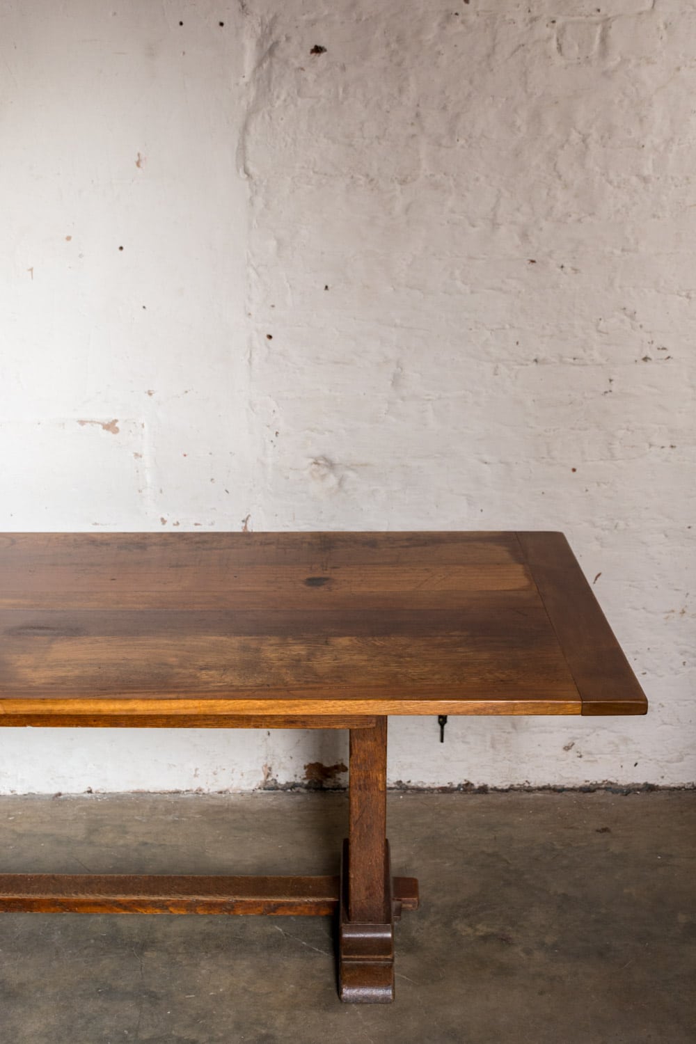 Reclaimed Iroko Tabletops with Breadboard Ends #9586 - Retrouvius