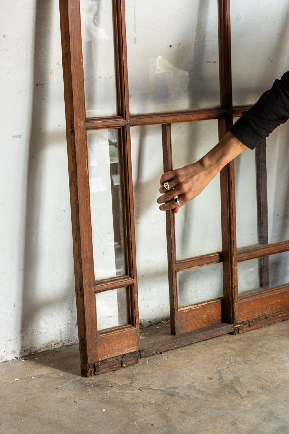 Reclaimed Window With Sliding Panel #8999 - Retrouvius