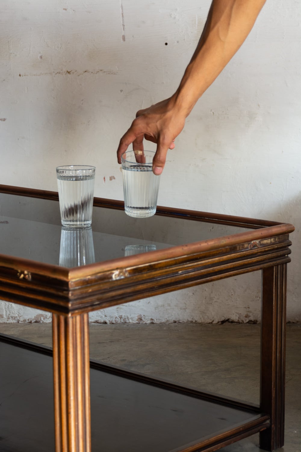 Rectangle Reeded Coffee Table #8348 - Retrouvius