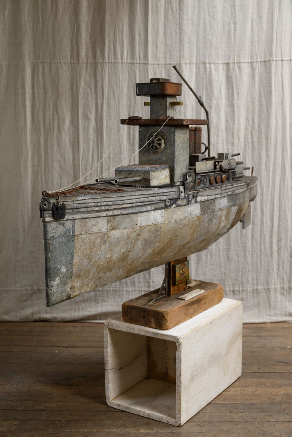 Scratch Built Battleship Sculpture #1407 - Retrouvius