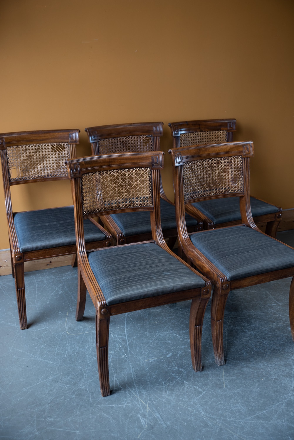 Set of Five Regency Cane-Back Chairs #6566 - Retrouvius