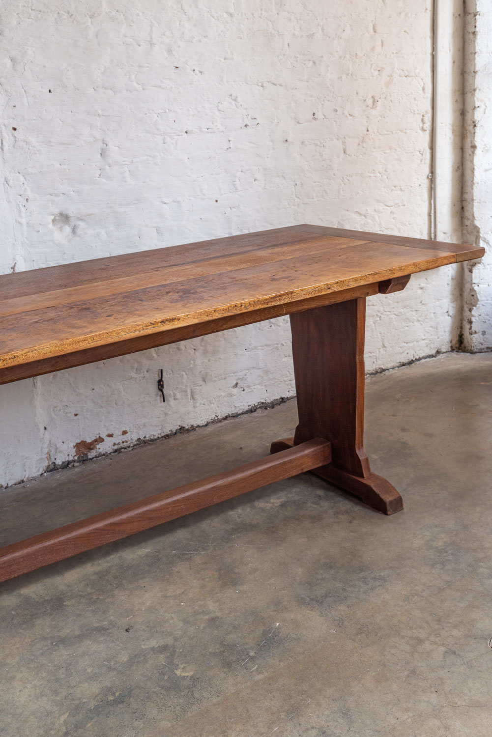 Solid Iroko Refectory Table #9288 - Retrouvius