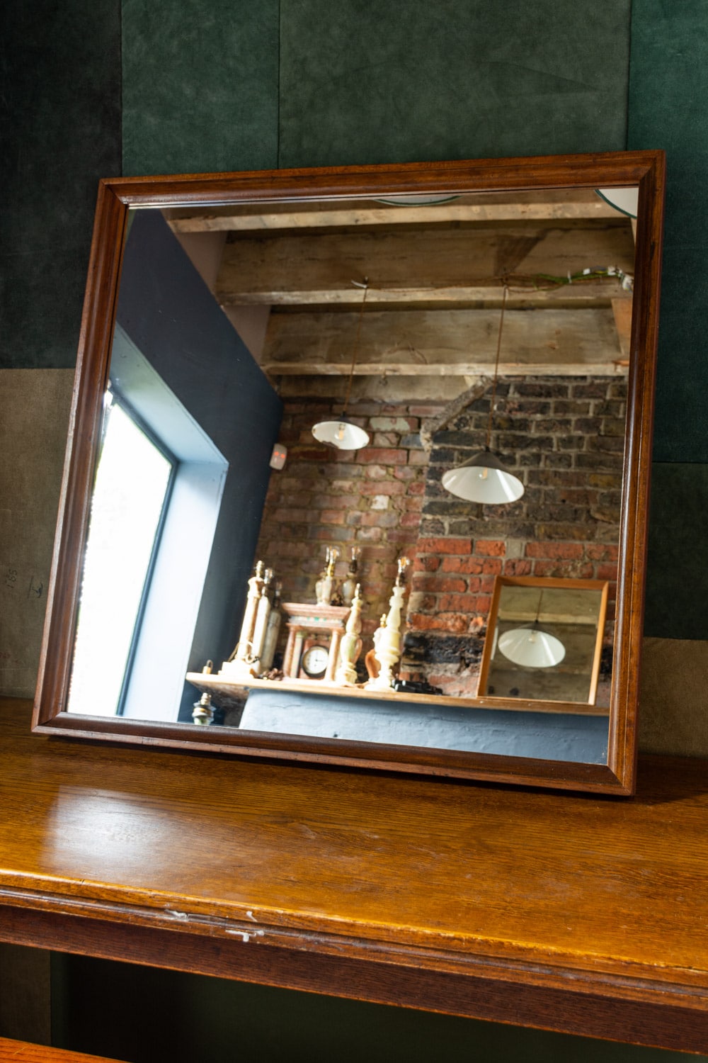 Square Reclaimed Timber Mirror – Large #6996 - Retrouvius