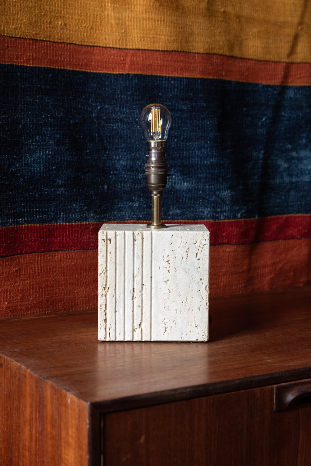 Travertine Lamp #9087 - Retrouvius