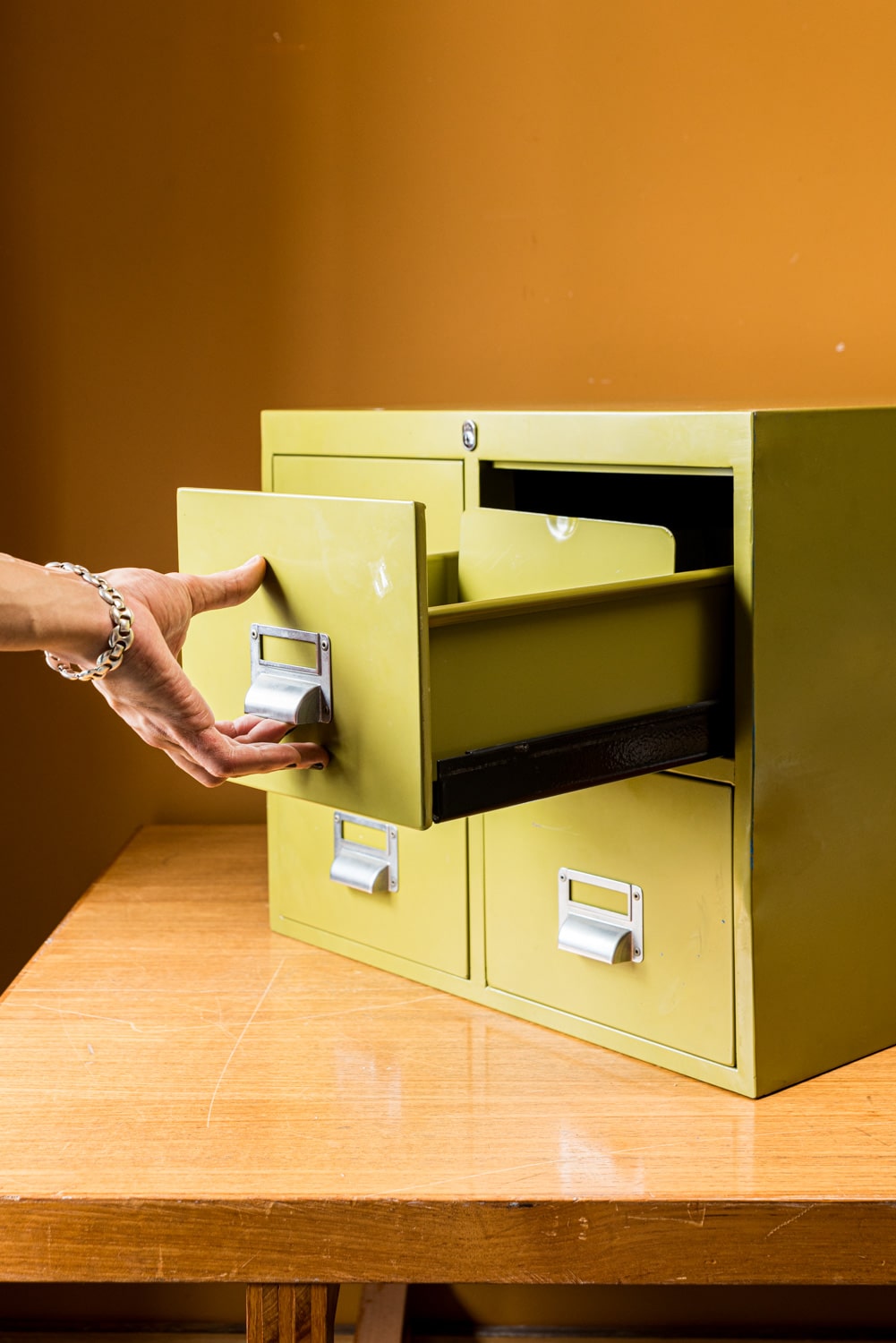 Vintage Green Filing Cabinet #8933 - Retrouvius