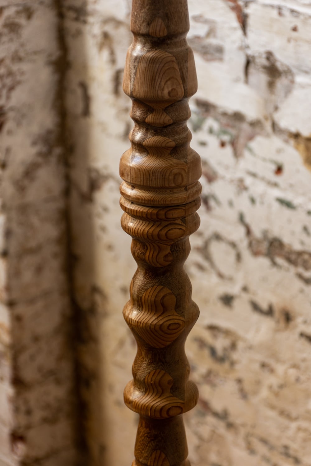 Wooden Bobbin Floor Lamp #8369 - Retrouvius