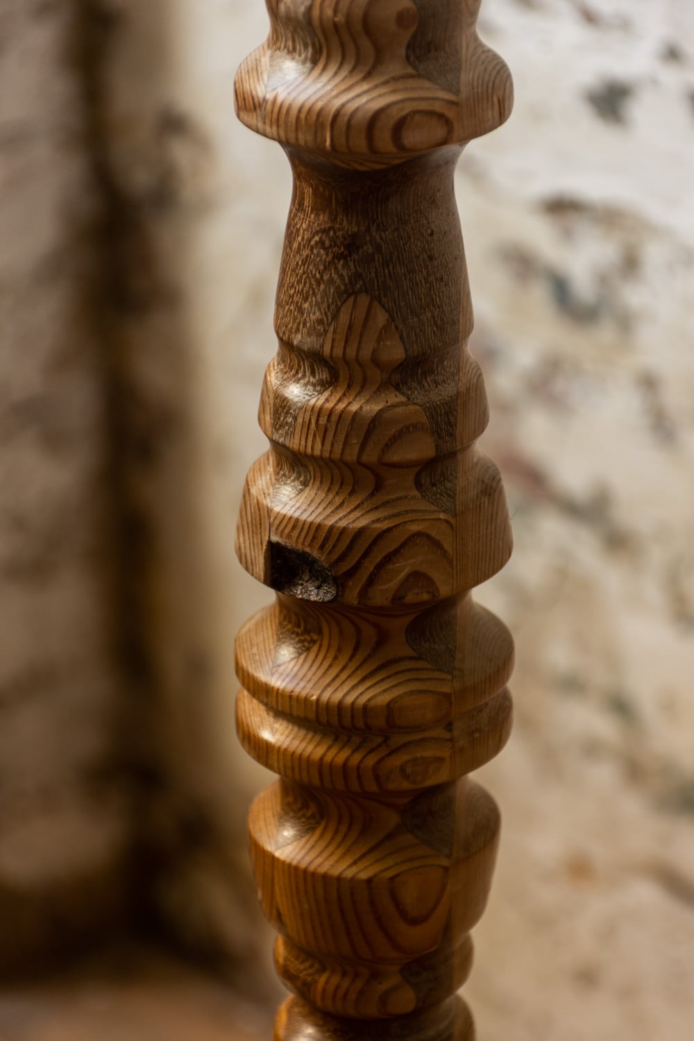 Wooden Bobbin Floor Lamp #8369 - Retrouvius